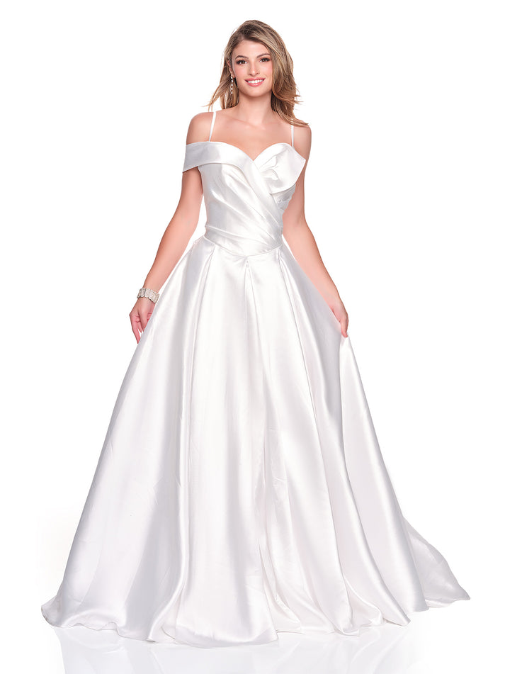 ONE SHOULDER SATIN BALLGOWN BRIDAL DRESS – Dave & Johnny